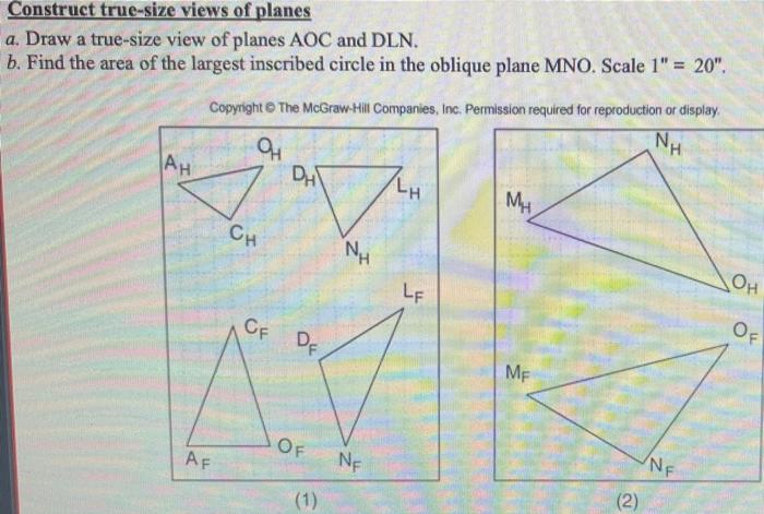 Solved Construct true-size views of planes a. Draw a | Chegg.com