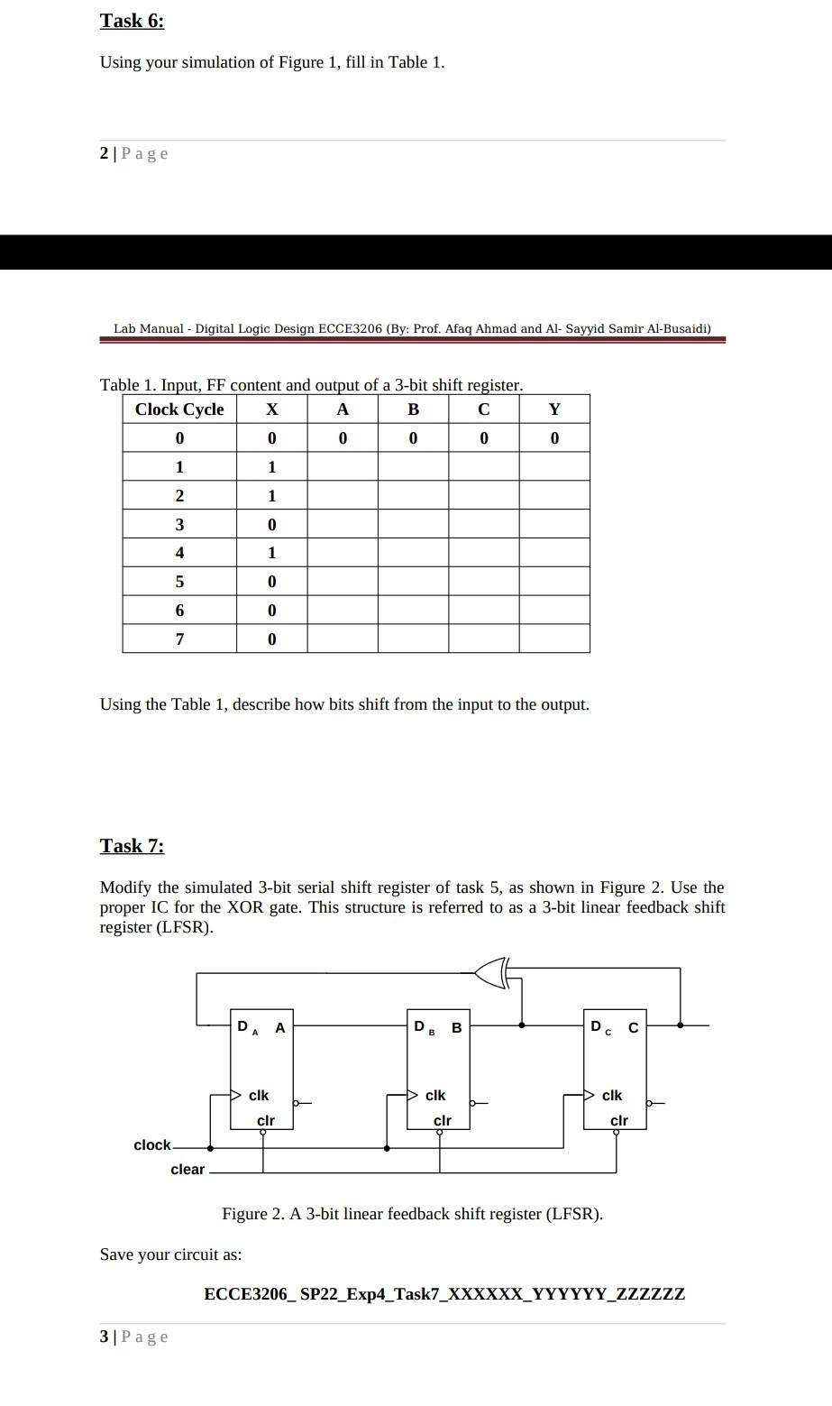 Solved Experiment 4: Shift Registers Objective: ۹/۲ In this | Chegg.com