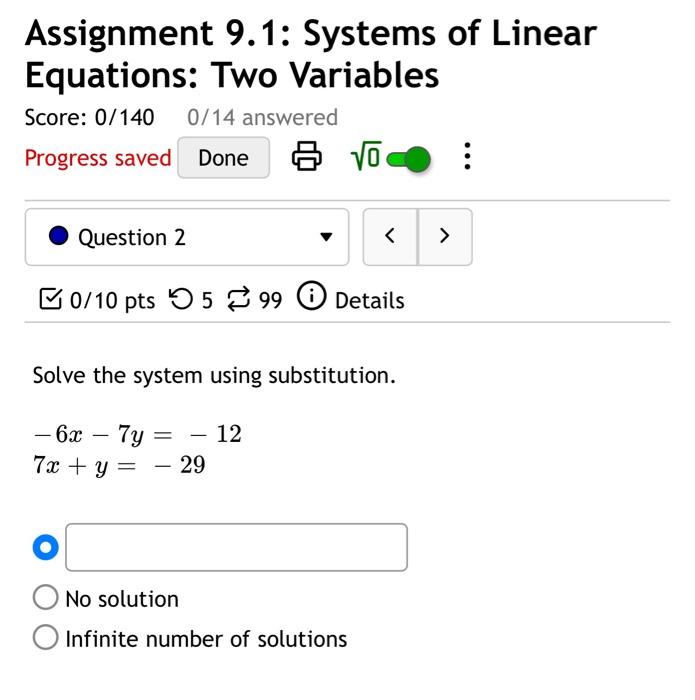 Solved Assignment 9.1: Systems of Linear Equations: Two | Chegg.com