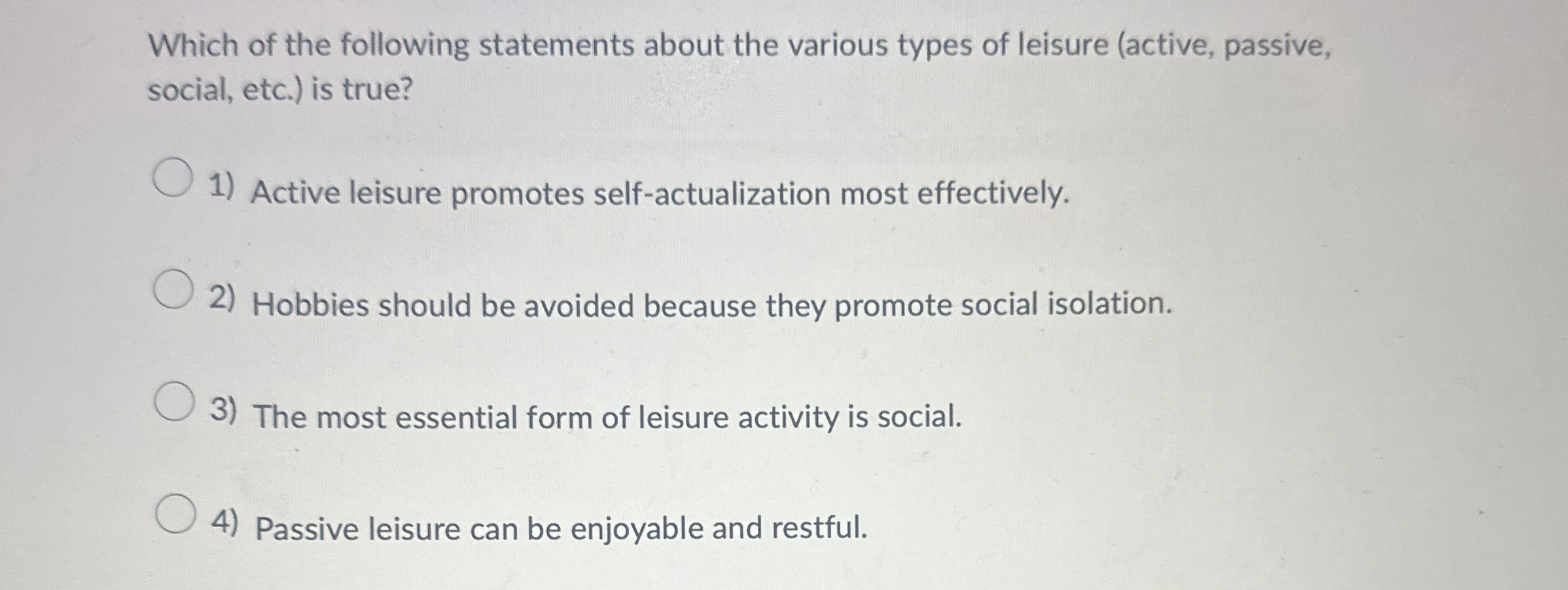 Solved Which of the following statements about the various | Chegg.com