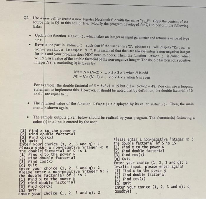 Solved Q2. Use a new cell or create a new Jupyter Notebook | Chegg.com