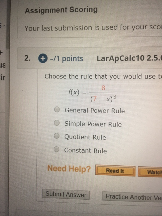 Solved Assignment Scoring Your last submission is used for | Chegg.com