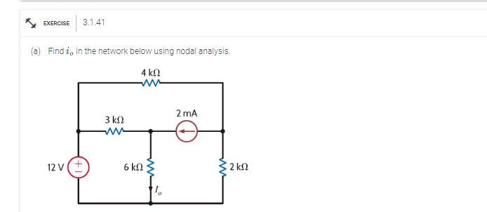 Solved (a) Find io in the network below using nodal | Chegg.com