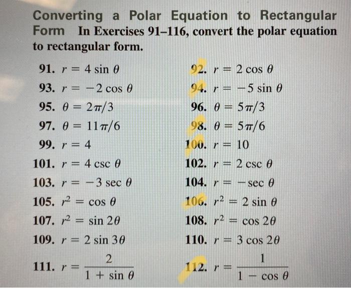 Solved Converting a Rectangular Equation to Polar Form In | Chegg.com