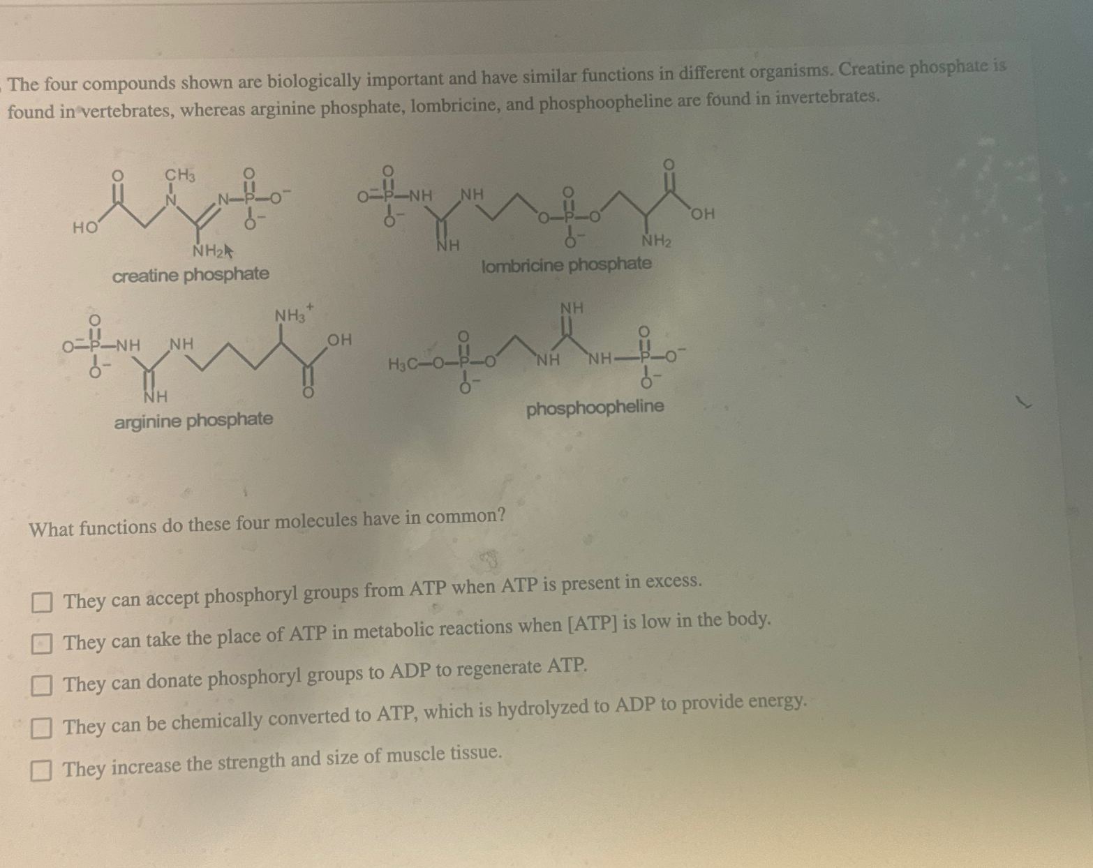 Solved The four compounds shown are biologically important | Chegg.com