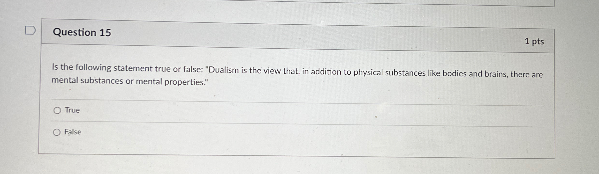 Solved Question 151ptsIs the following statement true or | Chegg.com