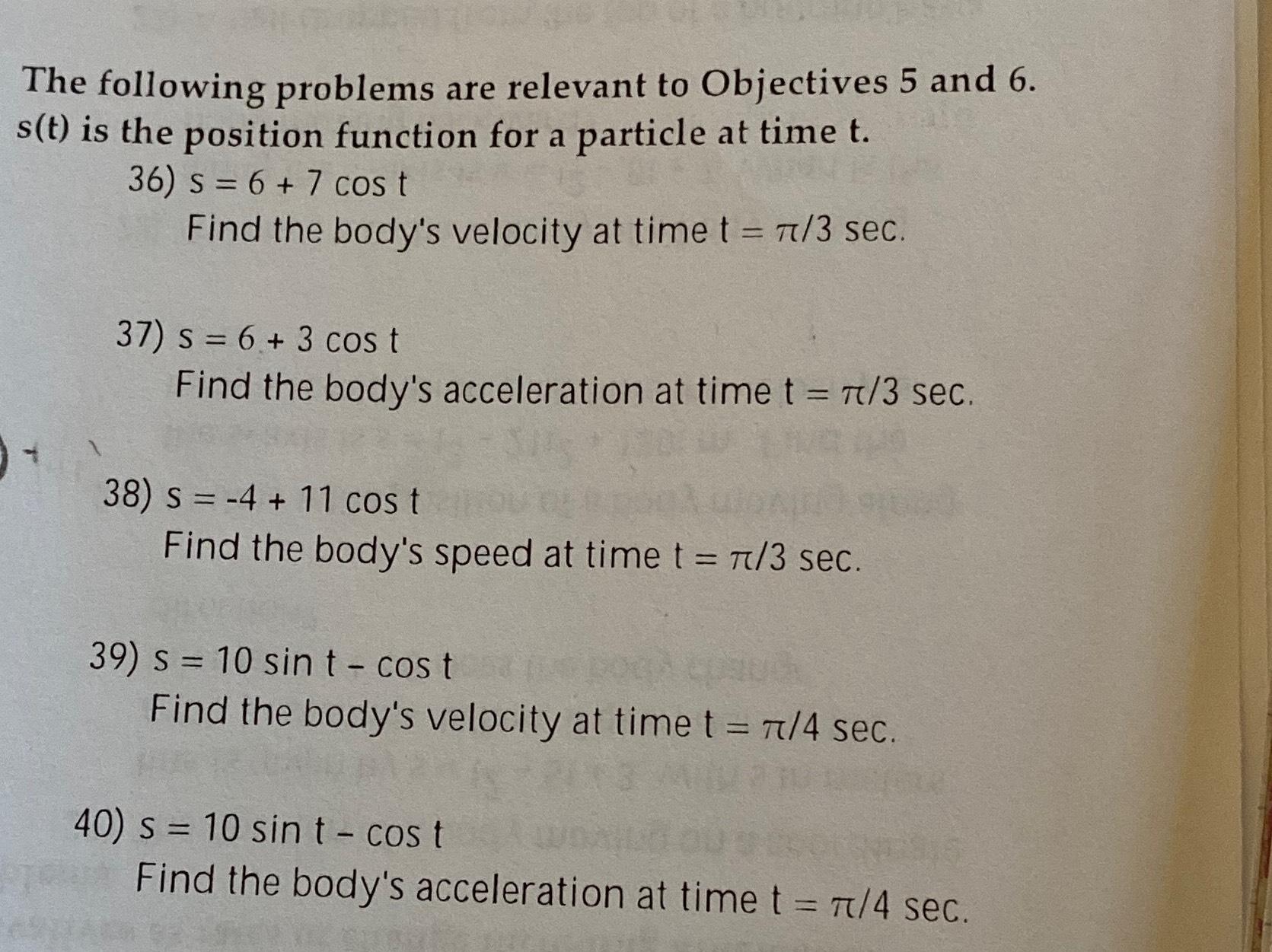 Solved The following problems are relevant to Objectives 5 | Chegg.com