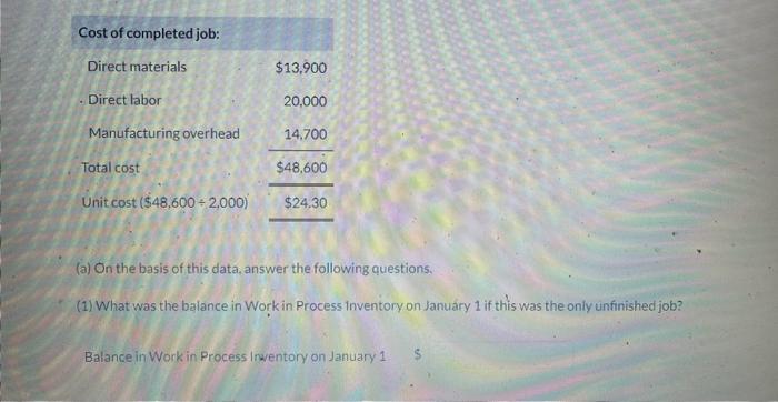 Solved A job order cost sheet for Sheridan Company is shown | Chegg.com