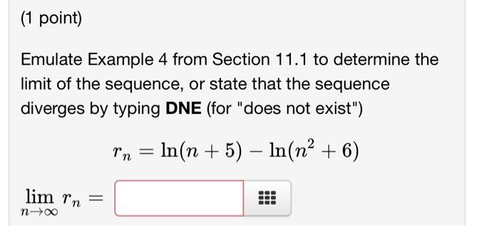 Solved Emulate Example 4 from Section 11.1 to determine the | Chegg.com