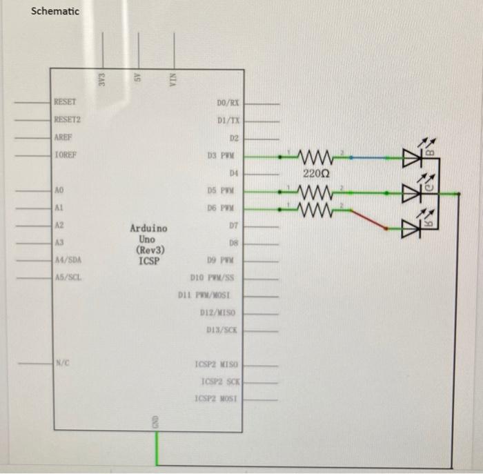 RGB LED 1.) Set up the RGB configuration shown on | Chegg.com