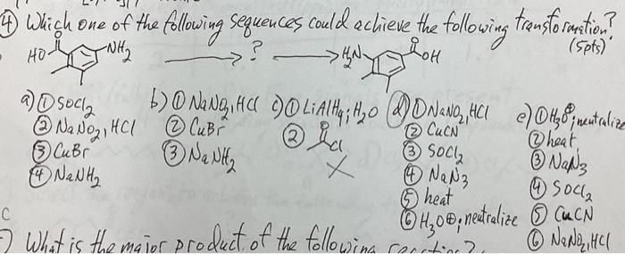 Solved (4) Which one of the following sequences could | Chegg.com