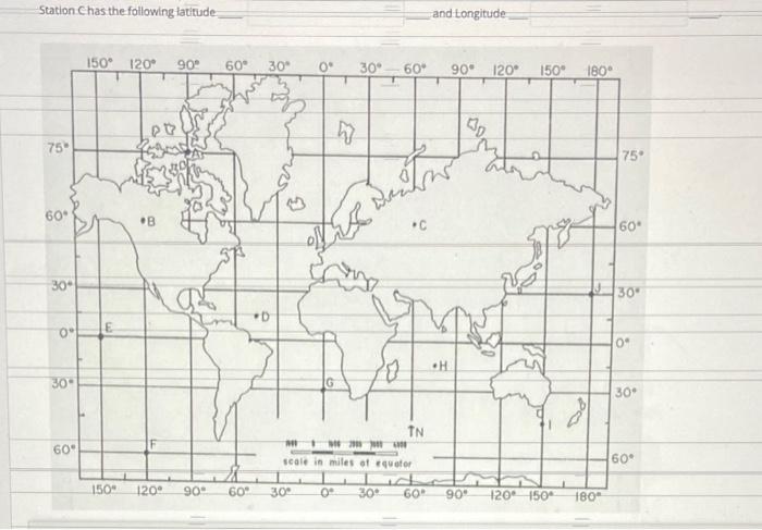 Solved Station D has the following latitude and Longitude | Chegg.com