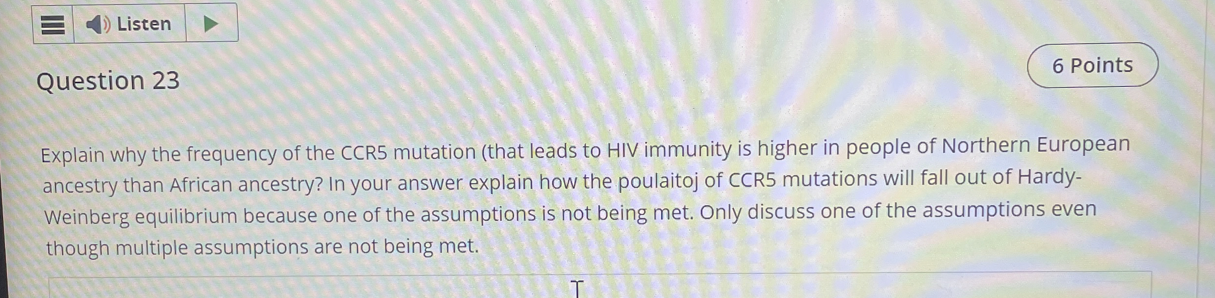 Solved ListenQuestion 236 ﻿PointsExplain why the frequency | Chegg.com