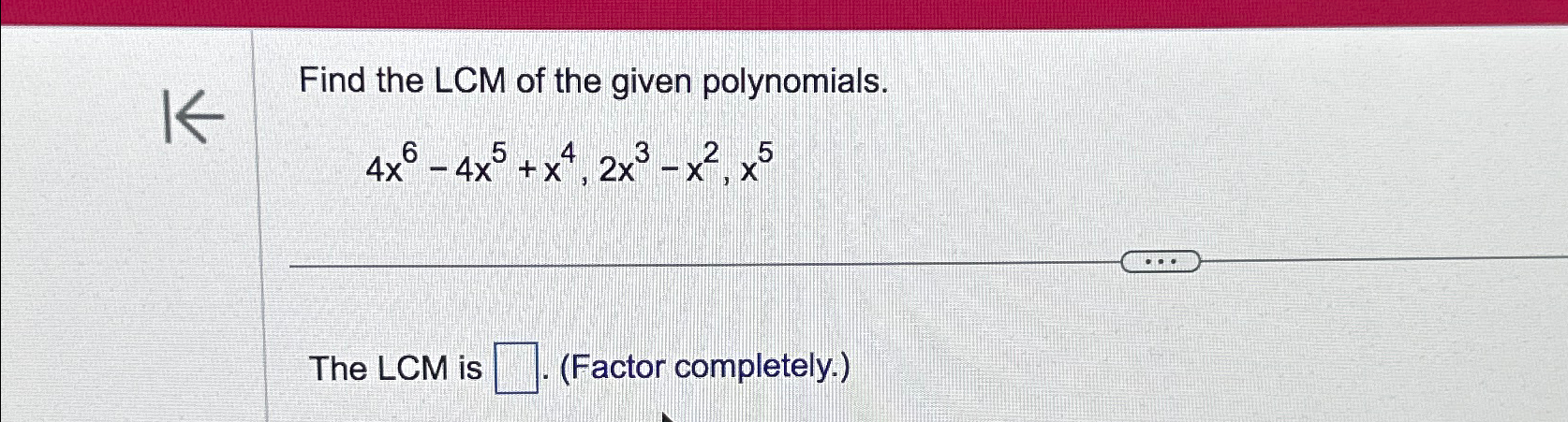 Solved Find the LCM of the given | Chegg.com
