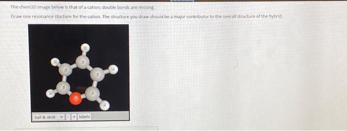 Solved Draw one resonance structure for the cation. The | Chegg.com