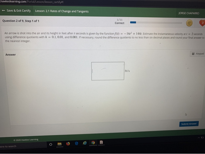 Solved -hawkeslearning.com/Portal/Lesson/lesson_certify! | Chegg.com