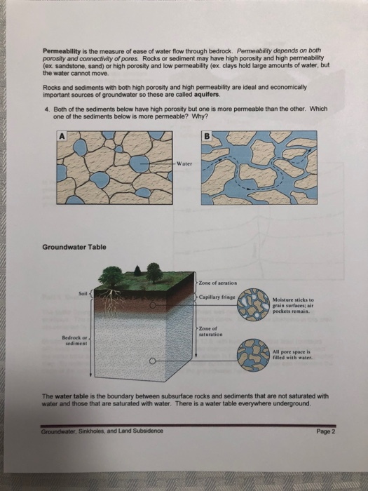 Permeability is the measure of ease of water flow | Chegg.com