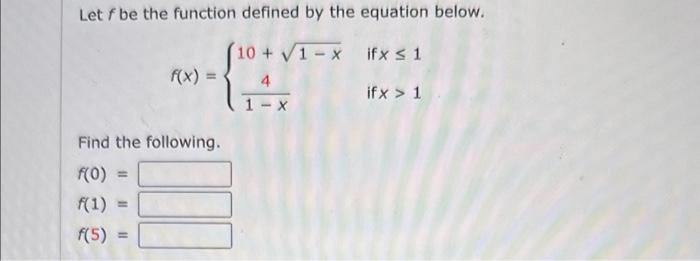 Solved Let f be the function defined by the equation below. | Chegg.com