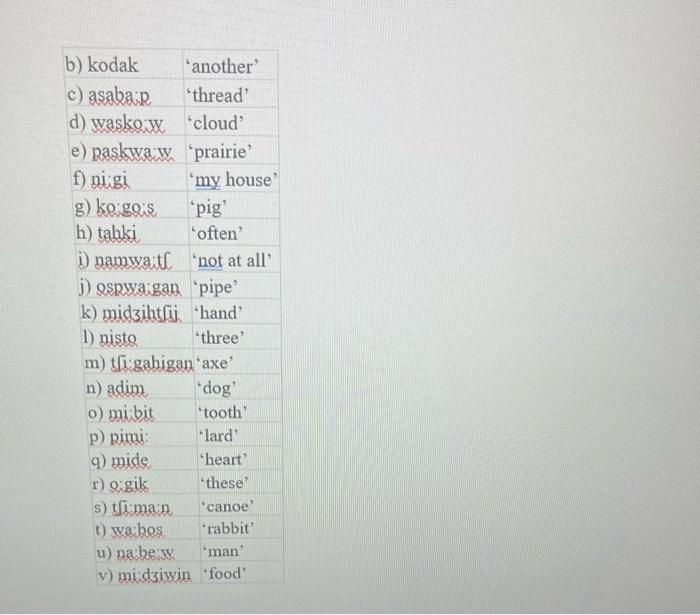 9. Swampy Cree (Swampy Cree is an Indigenous language | Chegg.com