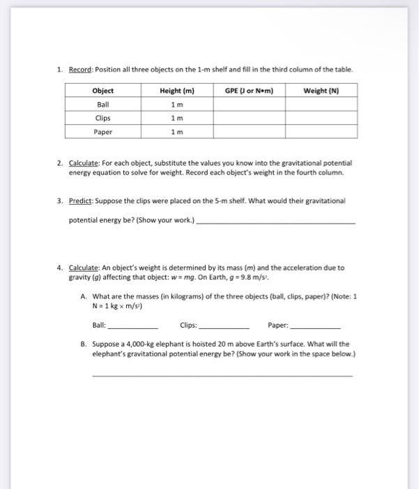 Solved how did we find the mass of paper, clip, and ball | Chegg.com