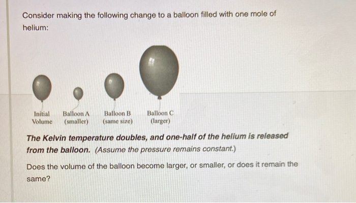 Solved Consider making the following change to a balloon | Chegg.com