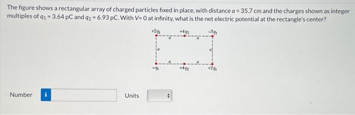 Solved The figure shows a rectangular array of charged | Chegg.com