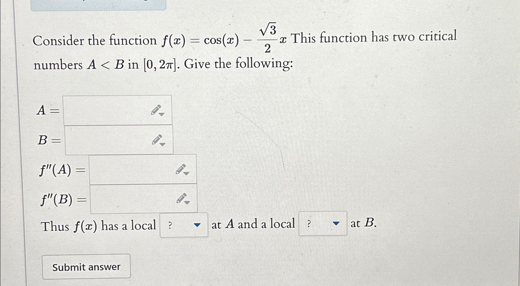 Solved Consider the function f(x)=cos(x)-322x ﻿This function | Chegg.com