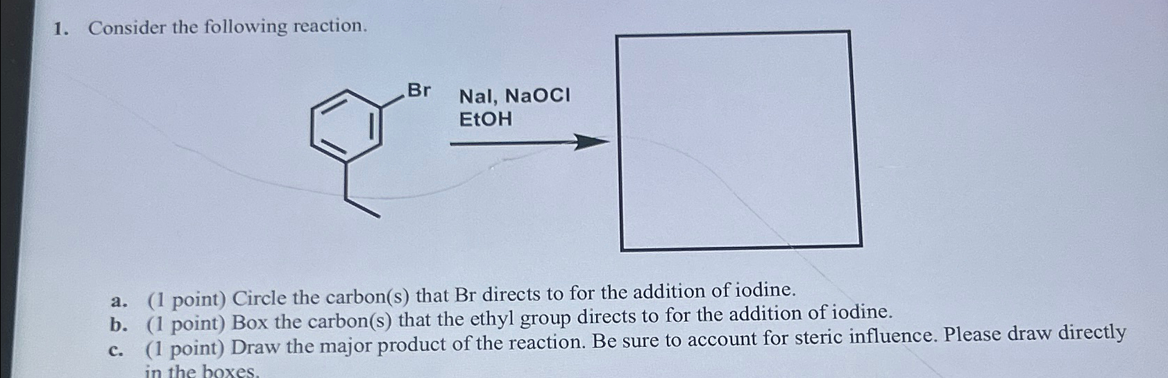 Solved Consider the following reaction.a. (1 ﻿point) ﻿Circle | Chegg.com