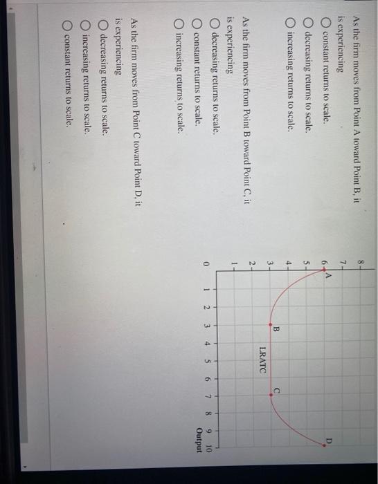 Solved Use the long run average total cost (LRATC) curve to | Chegg.com