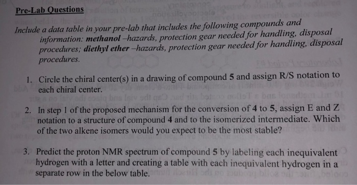 Solved Pre-Lab Questions Include a data table in your | Chegg.com
