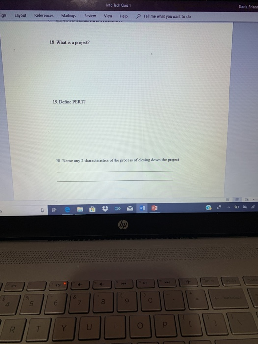 Solved Info Tech Quic1 Dis ign Layout References Mailings | Chegg.com