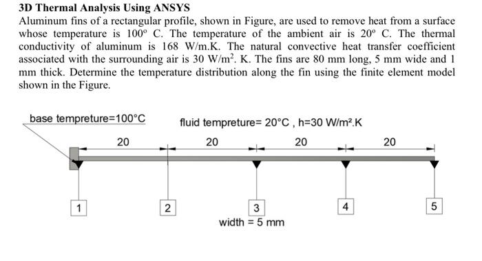 Solved 3D Thermal Analysis Using ANSYS Aluminum fins of a | Chegg.com