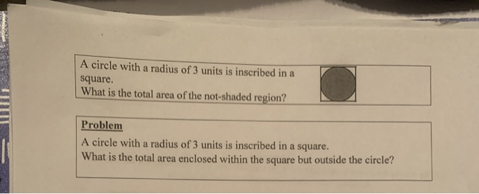 Solved A circle with a radius of 3 units is inscribed in a | Chegg.com