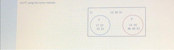 Solved List S′ using the roster method. | Chegg.com