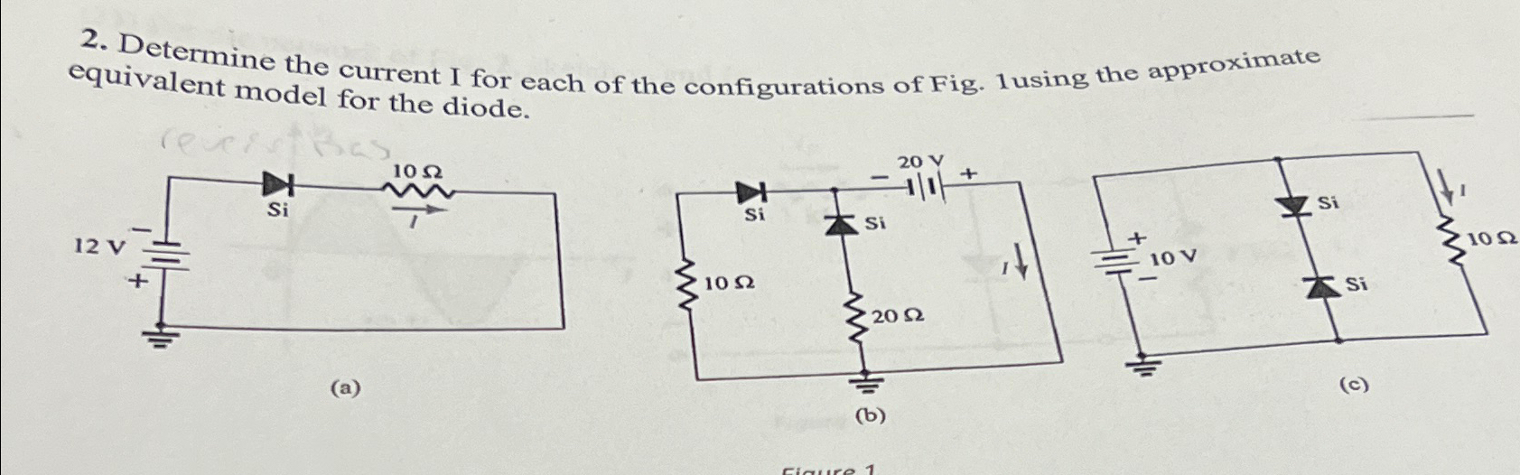 Solved Determine the current I for each of the | Chegg.com