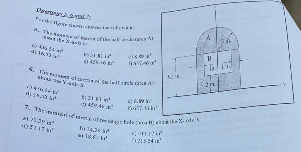 Solved Questions 5, 6 ﻿and 7:For the figure shown answer the | Chegg.com