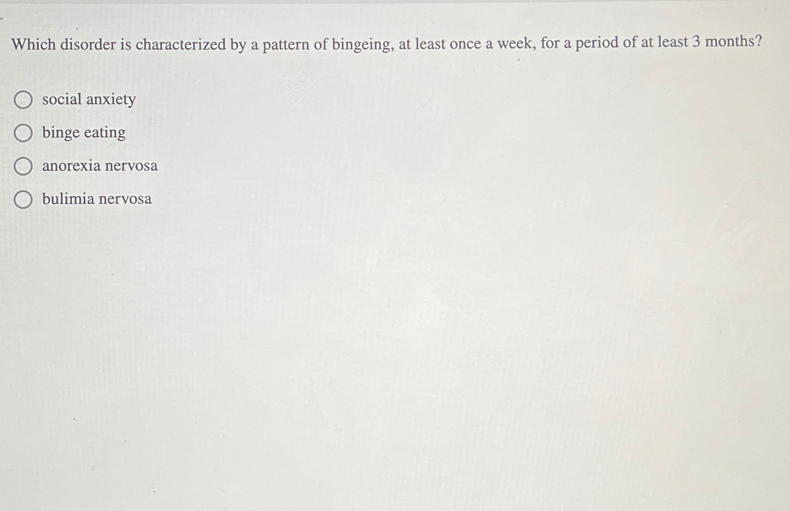 Solved Which disorder is characterized by a pattern of | Chegg.com