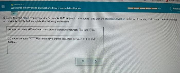 Solved STATISTICS Word problem involving calculations from a | Chegg.com