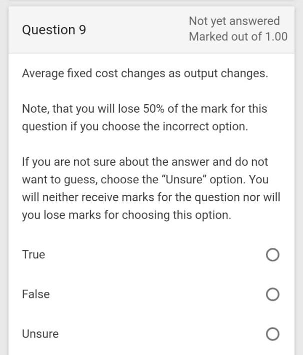 Solved Average fixed cost changes as output changes. Note, | Chegg.com
