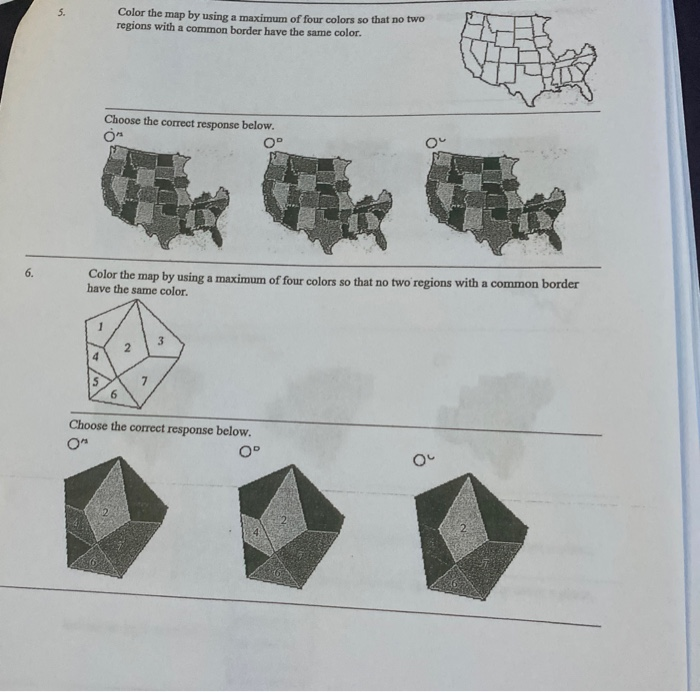 Solved Color the map by using a maximum of four colors so | Chegg.com
