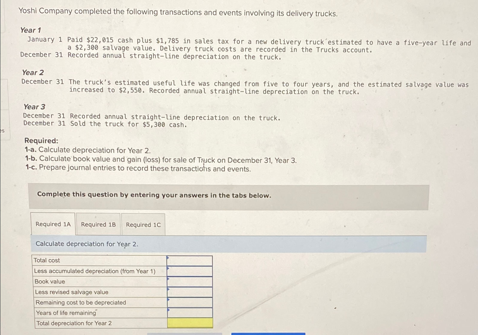Solved Yoshi Company completed the following transactions | Chegg.com