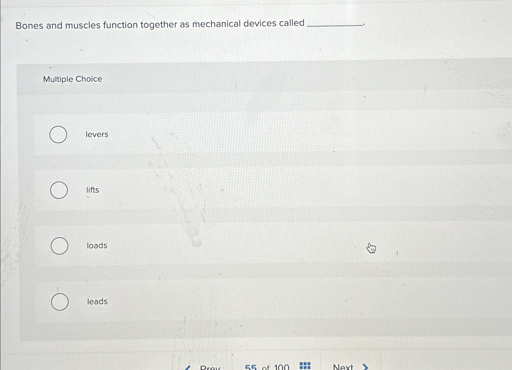 Solved Bones and muscles function together as mechanical | Chegg.com