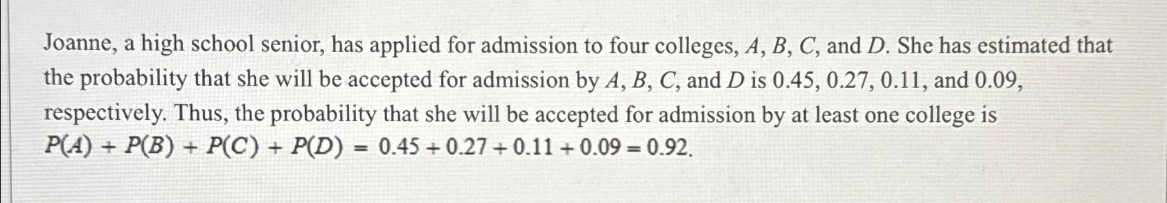 Solved Joanne, a high school senior, has applied for | Chegg.com