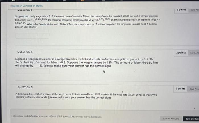 Solved Suppose the hourly wage rase is $17, the rental price | Chegg.com