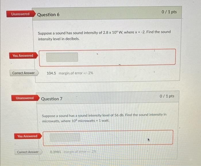 Solved Suppose a sound has sound intensity of 2.8×10×W, | Chegg.com