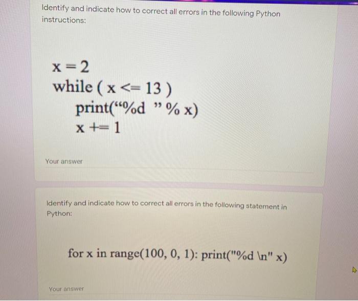 Solved Identify and indicate how to correct all errors in | Chegg.com
