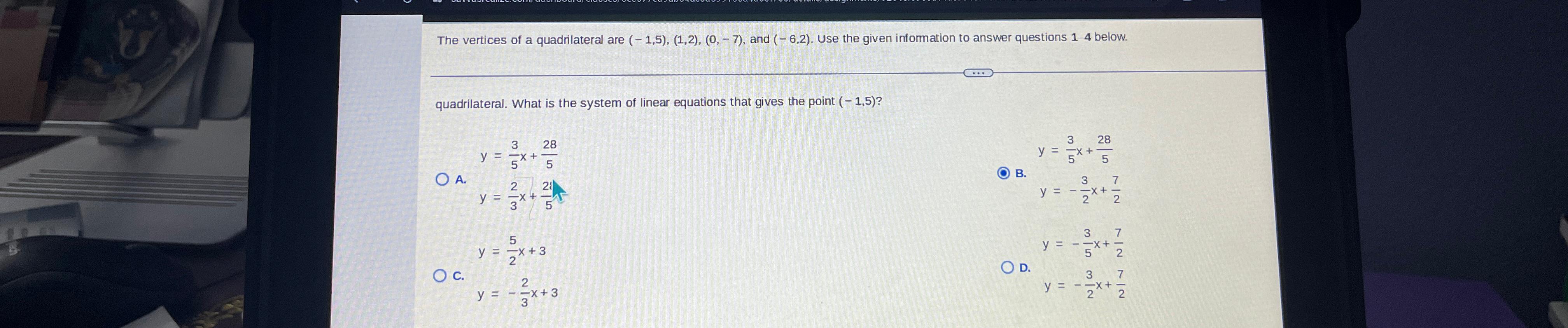 Solved The vertices of a quadrilateral are | Chegg.com