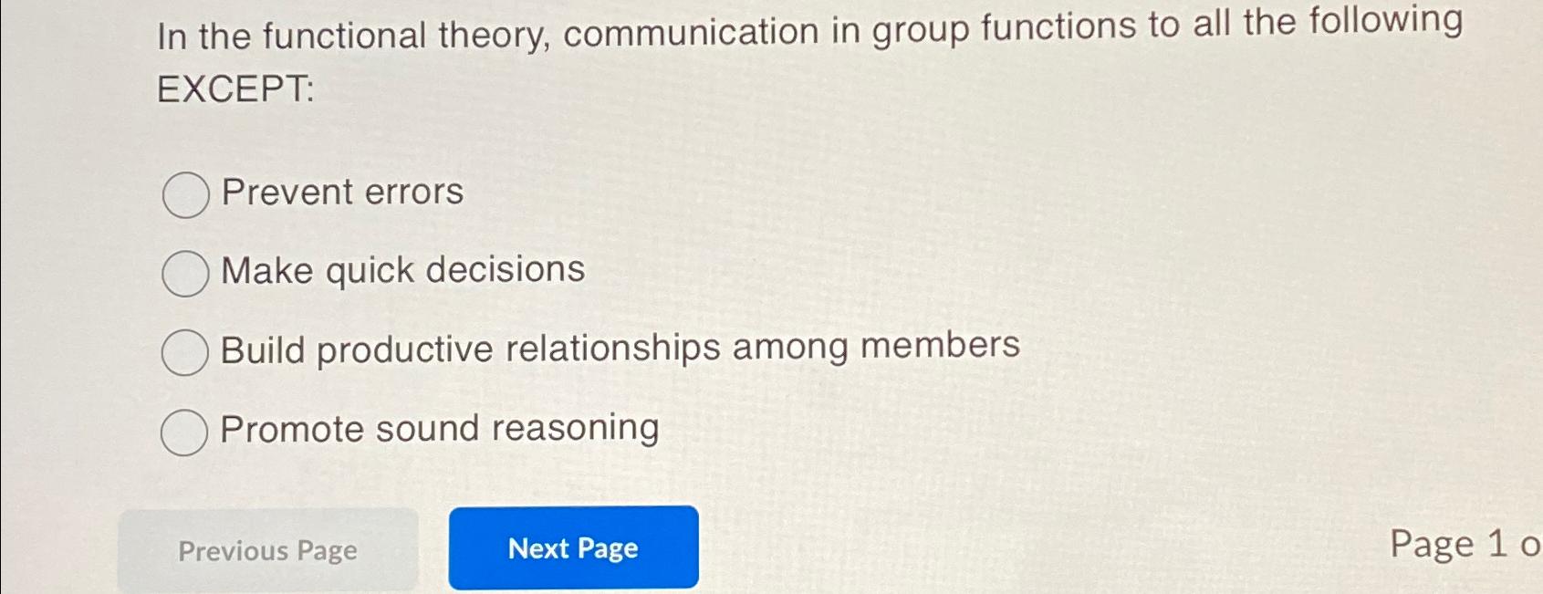 Solved In the functional theory, communication in group | Chegg.com