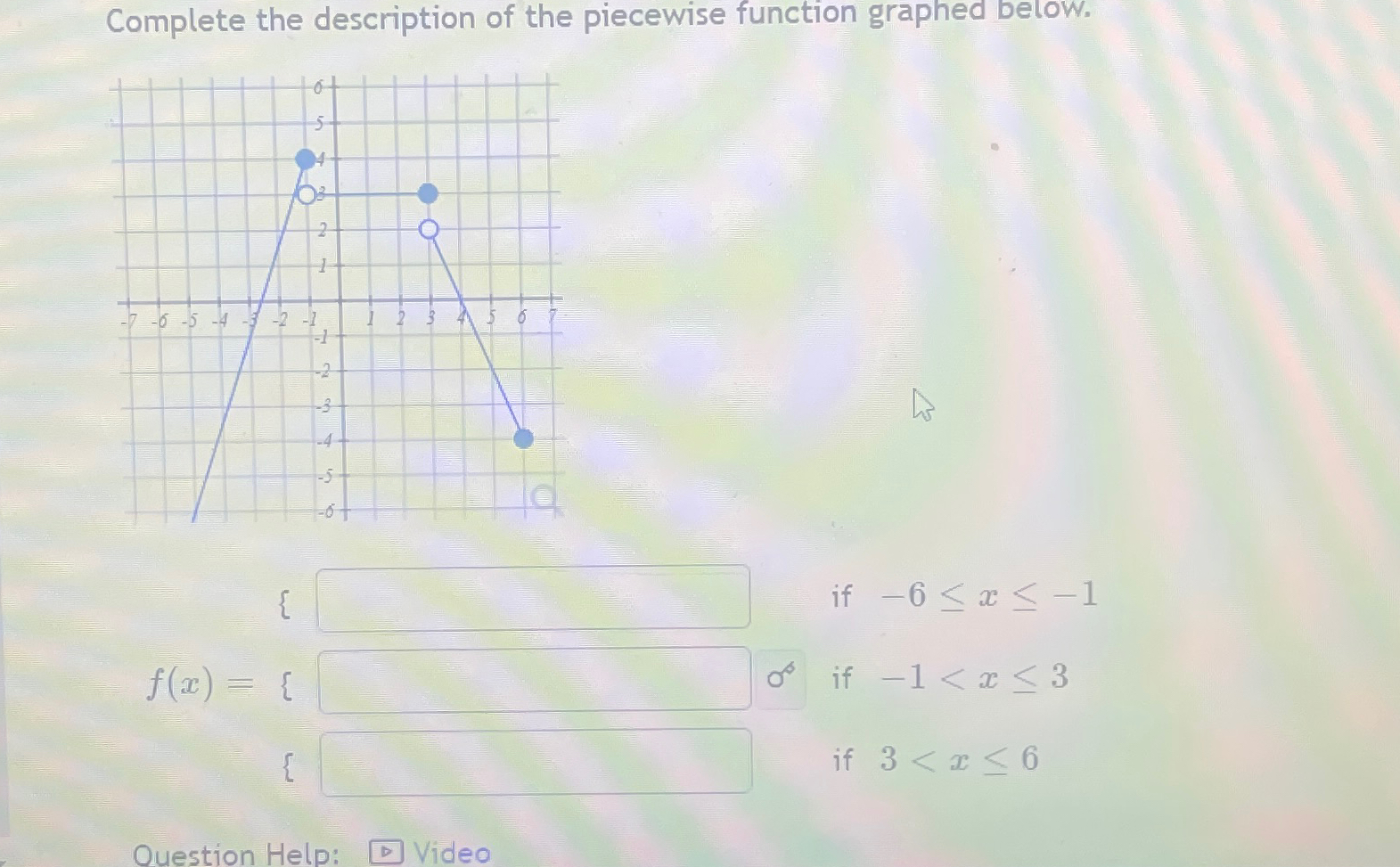 Solved Complete the description of the piecewise function | Chegg.com