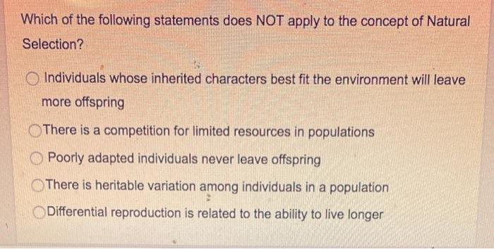 Solved Which of the following statements does NOT apply to | Chegg.com